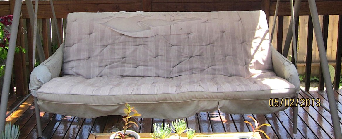 How to Recover a Torn Outdoor Swing Cushion | Enchanted Seashells by ...