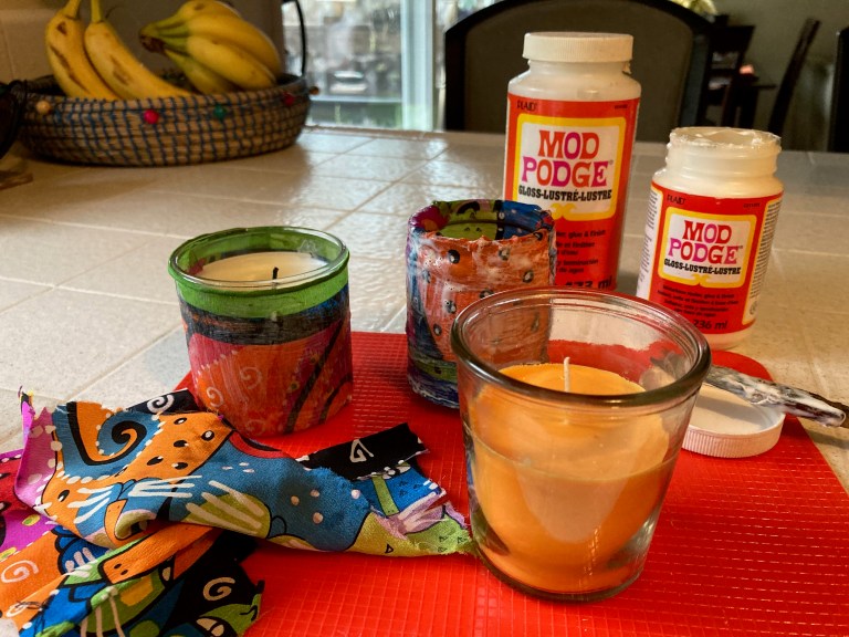 Easy DIY Mod Podge Candle Decor | Enchanted Seashells | Princess Rosebud