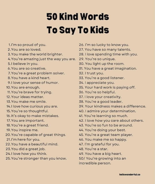 50 Kind Words To Say To Kids | Enchanted Seashells | Princess Rosebud